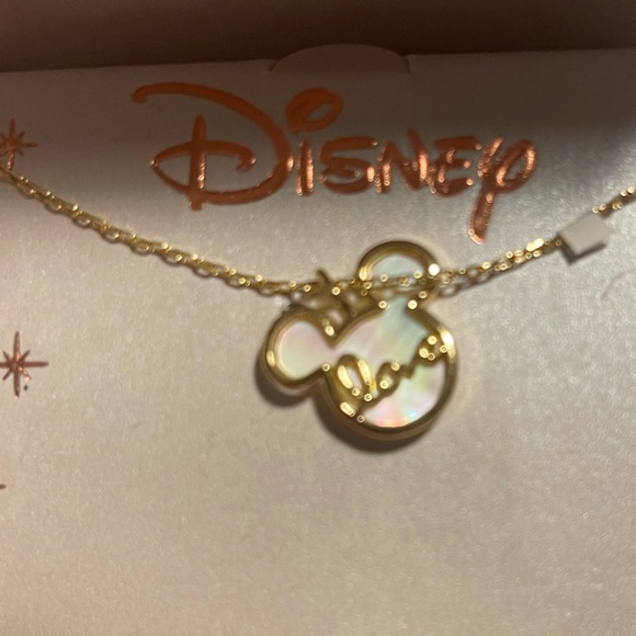 Disney | Jewelry | Disney I Love Mickey Mouse Gold Necklace With Pearl ...
